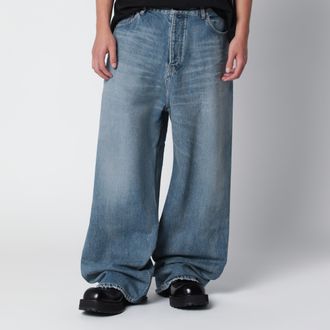 Balenciaga Baggy-Jeans aus blauem Baumwoll-Denim