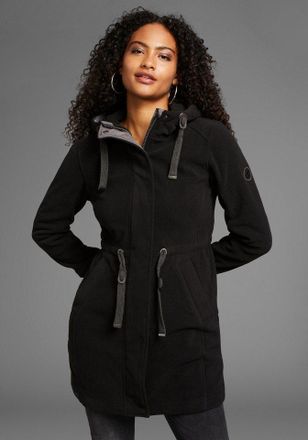 Kangaroos Fleecejacke mit Kapuze, aus Fleece, mit Kordelzug, mit 2-Wege-Rei&szlig;verschluss