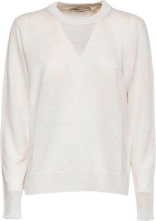 Max Mara Rundhalspullover - Wei&szlig;