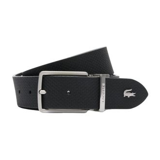 Lacoste Homme, Accessoires, Noir, Taille: 130 CM Ceinture Réversible Cuir Crocodile Noir