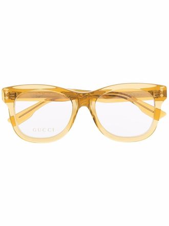 Gucci lunettes de vue &agrave; monture carr&eacute;e - Jaune