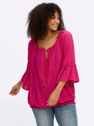 Sheego Klassische Bluse Tunika 3/4-Arm