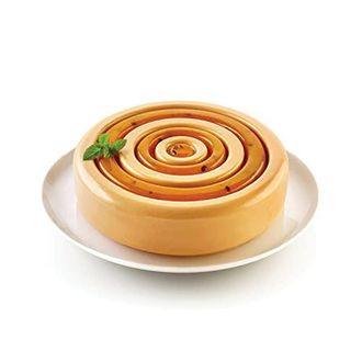 Silikomart | Moule &agrave; g&acirc;teau en Silicone COLOR moderne, antiadh&eacute;sif, Lot de 1 Moule &agrave; g&acirc;teau, Design 3D, &Oslash; 200 h 50 mm, Volume 1460 ml, Made in Italy, Gris Soie