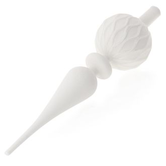 Com-Four Weihnachtsbaumspitze gl&auml;nzend - Christbaumspitze aus echtem Glas f&uuml;r Weihnachten - Tannenbaumspitze f&uuml;r den Christbaum (31cm - Just White)