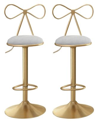 Generic Modernes 2er-Set Barhocker, 360&deg; drehbar und Verstellbarer Sitz f&uuml;r Kneipe, Caf&eacute; und Esszimmer, Barhocker/Grau/62-85 cm