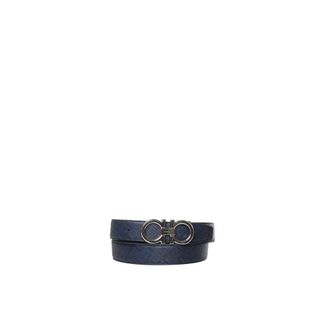 Ferragamo Homme, Accessoires, Bleu, Taille: 115 CM Ceinture Double Gancini