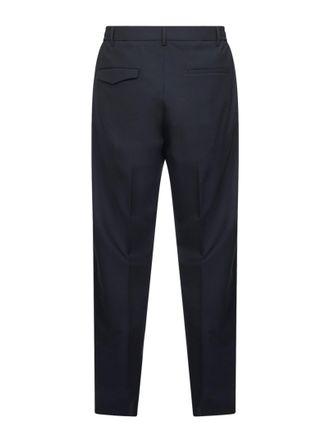 Tagliatore Mens Blue Stretch Virgin Wool Blend Trousers