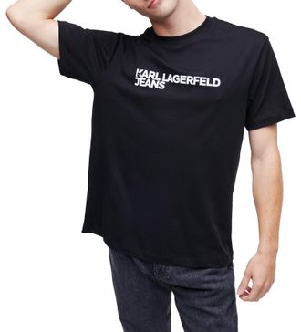 Karl Lagerfeld REGULAR FIT KURZARM T-Shirt, SCHWARZ, XL