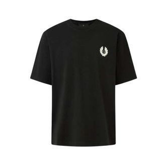 Belstaff Geripptes Rundhals-T-Shirt - - Tops - Herren - Schwarzk - M