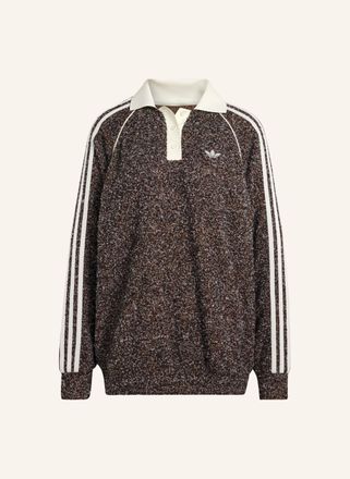 adidas Originals Adidas Originals Adidas Originals Boucl&eacute; Poloshirt, Oversized, Rundhalsausschnitt braun