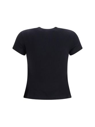 Off-white Womens Printed T-Shirt Black-White Cotton; Elastane T-Shirts And Polos