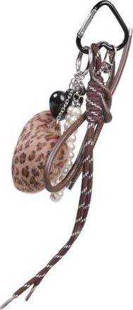 Generic Porte-cl&eacute;s Boule De Fourrure L&eacute;opard &Eacute;l&eacute;gant Pendentif En Corde Tiss&eacute;e Douce D&eacute;coration De &Agrave; Main Porte-cl&eacute;s Coeur Damour