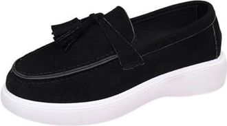 Generic Mocassins larges et confortables pour femme - Couleur unie - Style classique - Respirant - D&eacute;contract&eacute; - Chaussures plates &agrave; enfiler - Pour le travail