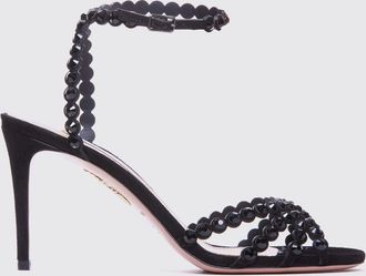 Aquazzura Tequila Sandalen aus Wildleder mit Kristallen und Stilettoabs&auml;tzen
