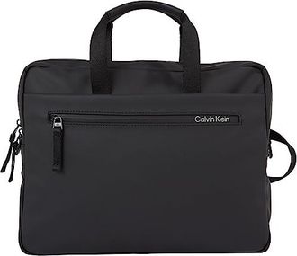 Calvin Klein Rubberized Slim Convertible Laptop Bag CK Black