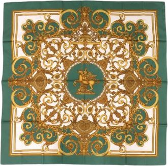 Herm&egrave;s Pre-owned Vintage Silk Scarf - Femme - Pre-owned - Vert - Taille: ONE Size