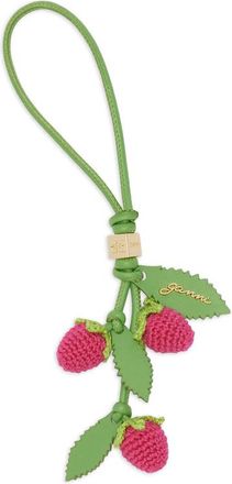 Ganni Strawberry Crocheted Keyring
