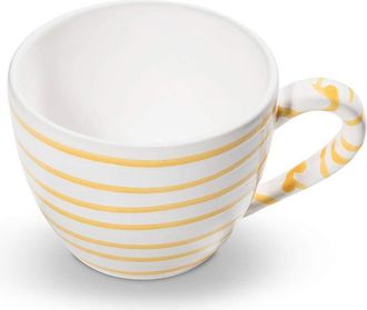 Gmundner Keramik Teetasse Maxima Füllmenge : 0.4 Liter Gelbgeflammt Geschirr, handgemacht in Österreich