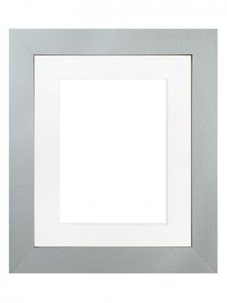 Frames by Post Metro Bilderrahmen silber mit wei&szlig;em Passepartout A2 Bildgr&ouml;&szlig;e A3 Kunststoffglas