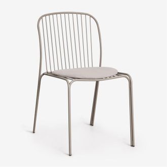 Sklum Anerina Esszimmerstuhl aus Stahl Moka Braun
