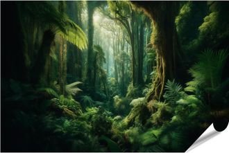 Islandburner XXL Bild Poster Majest&auml;tischer tropischer Regenwald mit &uuml;ppigem Gr&uuml;n Premium Bilder Fotodruck