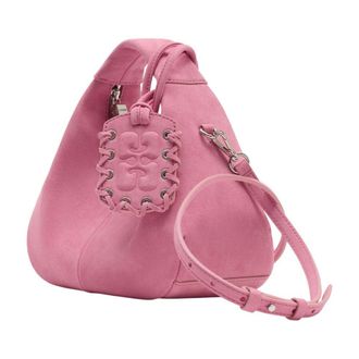 Ganni Womens Hobo Mini Purse Synthetic Pink Handbags-purses
