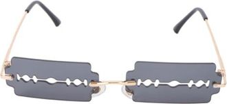 Frcolor Lunettes de Soleil Creuses Gris C1 Accessoires pour F&ecirc;tes et S&eacute;ances Photo L&eacute;g&egrave;res et Confortables Lunettes de Soleil Quotidiennes Ext&eacute;rieur Design Or