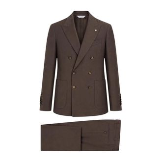 Manuel Ritz Homme, Costumes, Brun, Taille: S Double Breasted Suit