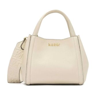 Kazar Weiche Creme-Handtasche mit gepr&auml;gtem Monogramm-Trageriemen - - Bags - Damen - Beige - ONE SIZE