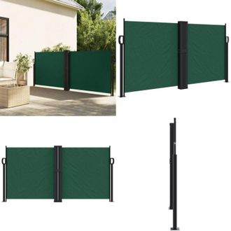 vidaXL Seitenmarkise Ausziehbar Dunkelgr&uuml;n 120x1200 cm - Seitenmarkise - Gartensichtschutz - Balkonmarkise - Terrassenmarkise - Sonnenblende - Home & Living