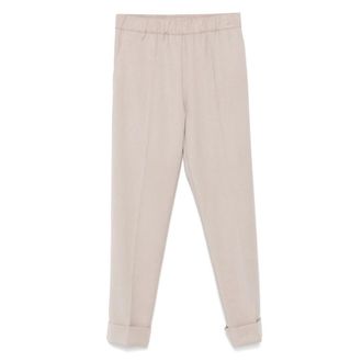 D.exterior Beige Hose mit B&uuml;ndchen Gerades Bein - - Trousers - Damen - Beige - S