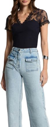 Morgan Kurzarm-T-Shirts, Marineblau, Gr&ouml;&szlig;e M, Small