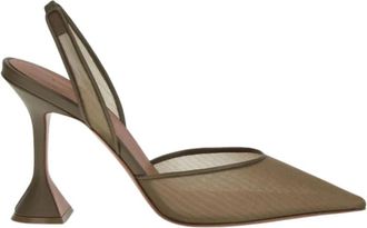Amina Muaddi Femme, Chaussures, Beige, Taille: 35 EU Holli Mesh Sling 95