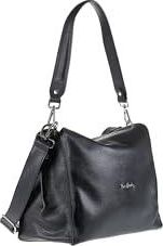 Pierre Cardin Sac &agrave; bandouli&egrave;re pour femme en cuir v&eacute;ritable Made in Italy 28 x 24 x 15,5 cm 55090, Noir, Taille unique