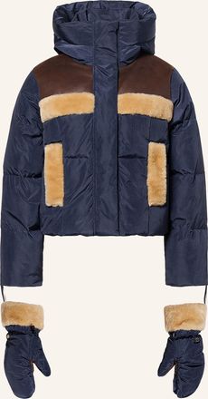 Goldbergh Goldbergh Daunen-Skijacke Kori In Jeansoptik Mit Kunstfell blau