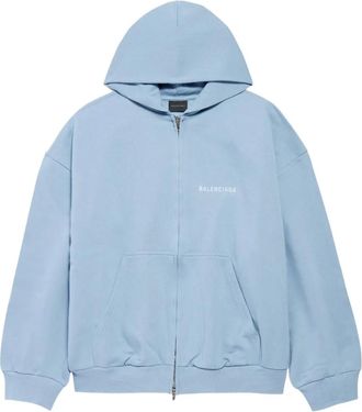 Balenciaga hoodie &agrave; fermeture zipp&eacute;e - Bleu