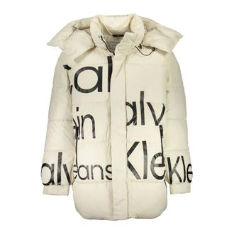 Calvin Klein Homme, Vestes, Beige, Taille: XL Veste Beige en Polyester avec Capuche Amovible