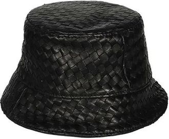 Bottega Veneta Caps & M&uuml;tzen - Intricately Woven Lamb Leather Bucket Hat - Gr. ONE SIZE - in Schwarz - f&uuml;r Damen