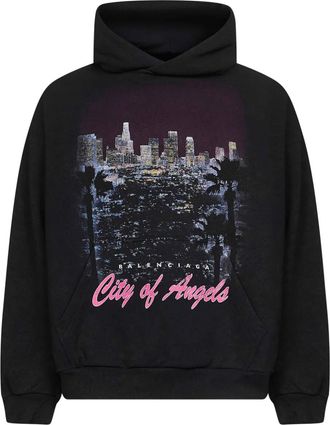 Balenciaga hoodie &agrave; imprim&eacute; city of angels - Noir
