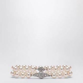 Vivienne Westwood Double bracelet with pearls and Orb logo