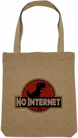 Fabulous Sac Shopping Tote Bag Aspect Lin - Not Internet Dinosaure Jurassic Parodie Film Marque - Sac de Courses Toile Epaisse 360g Beige Naturel Cabas Port&eacute; E