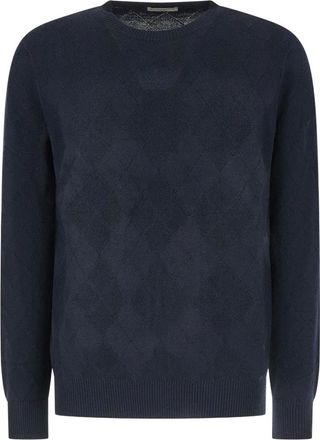 Ballantyne Rundhals-Strickware - - Knitwear - Herren - Blau - 2XL