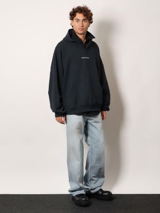 Balenciaga Mens Hooded Sweatshirt Black Cotton Sweatshirts Sweater