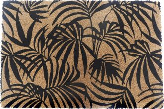 Relaxdays Fu&szlig;matte Kokos, Palmbl&auml;tter, 60x40 cm, rutschfest, wetterfest, Fu&szlig;abstreifer innen & au&szlig;en, T&uuml;rvorleger, Natur