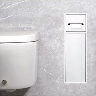 Generic Toilettenpapierhalter aus Edelstahl f&uuml;r die Badezimmernische mit integriertem Ablagefach - Wandeinbau-Einbauregal f&uuml;r die Toilettenb&uuml;rste im Hotelbad