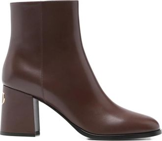 Valentino Garavani logo heel ankle boots - Braun