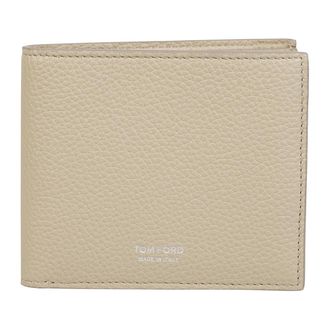 Tom Ford Homme, Accessoires, Beige, Taille: ONE Size Portefeuille Bifold Classique en Cuir Grain&eacute;