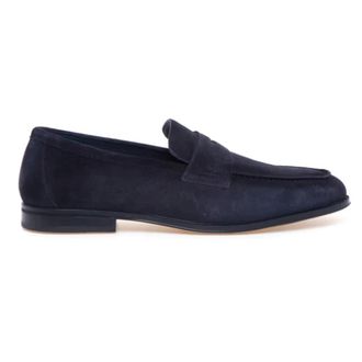 Doucal's Homme, Chaussures, Bleu, Taille: 43 EU Mocassins Penny en daim