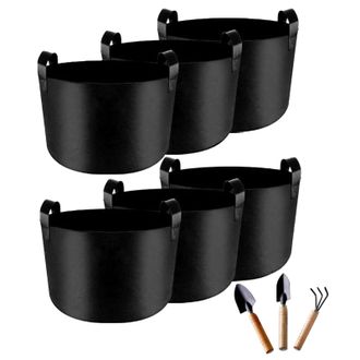 Generico Anzuchtbeutel | 19 Liter, 6 St&uuml;ck, robust, f&uuml;r den Anbau von Gem&uuml;se im Garten - f&uuml;r Karotten, Erdbeeren, Balkone, Garten, Landschaftsbau und Gew&auml;chsh&auml;