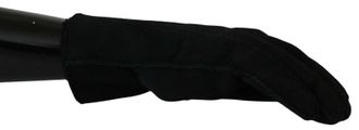 Dolce & Gabbana Mens Black Leather Motorcycle Biker Mitten Gloves
